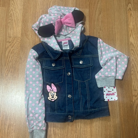 Disney | Jackets & Coats | Disney Blue And Pink Jean Jacket With Hood ...